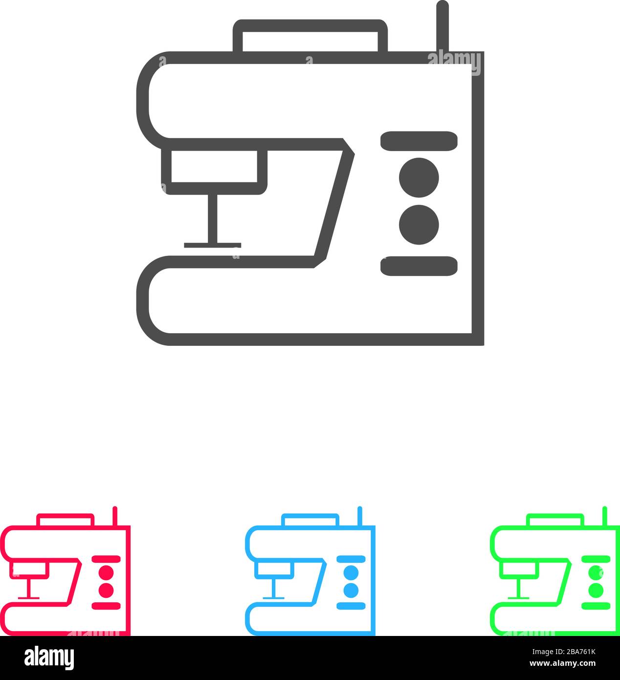 Sewing machine icon flat. Color pictogram on white background. Vector ...