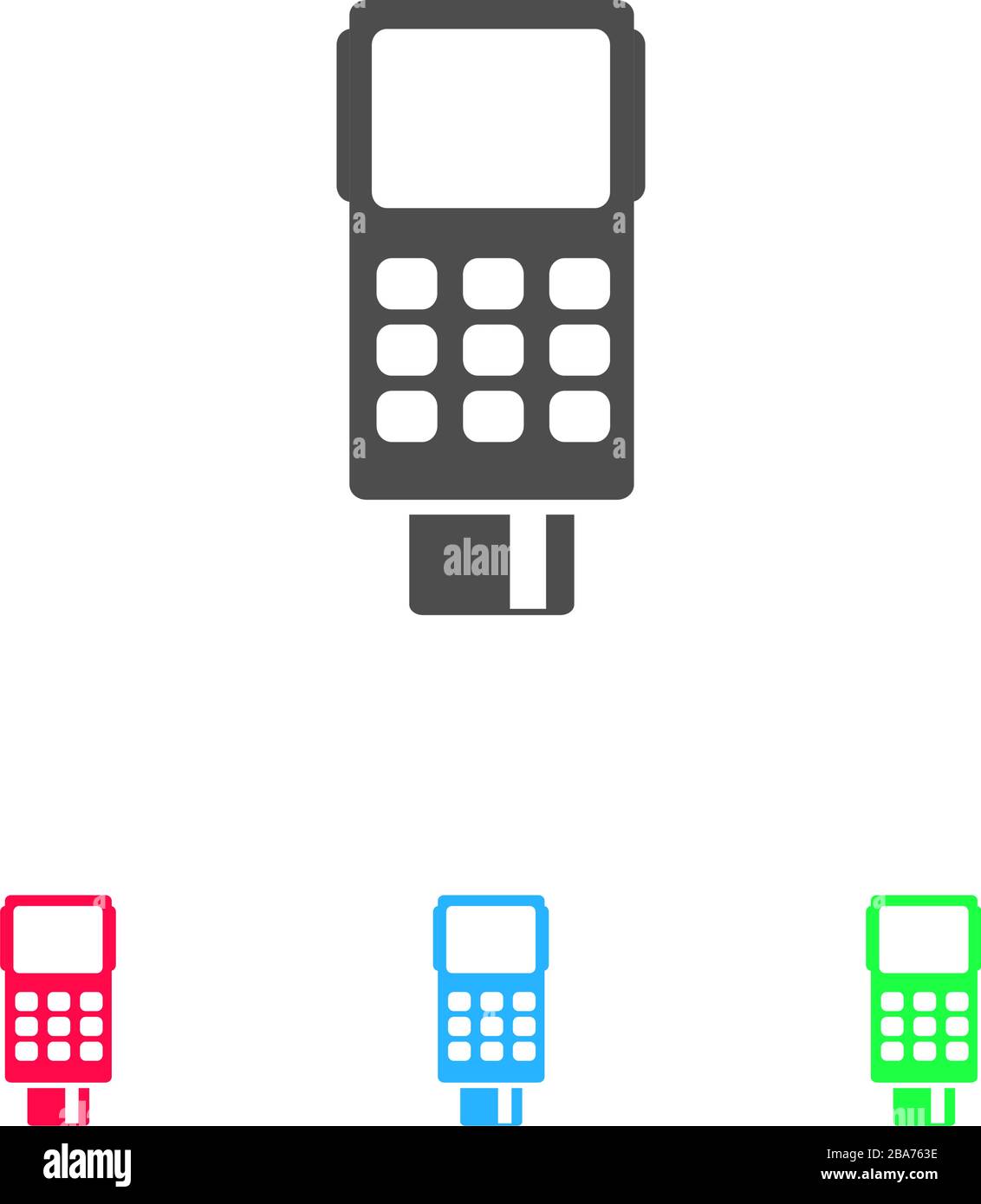 Credit card terminal icon flat. Color pictogram on white background ...