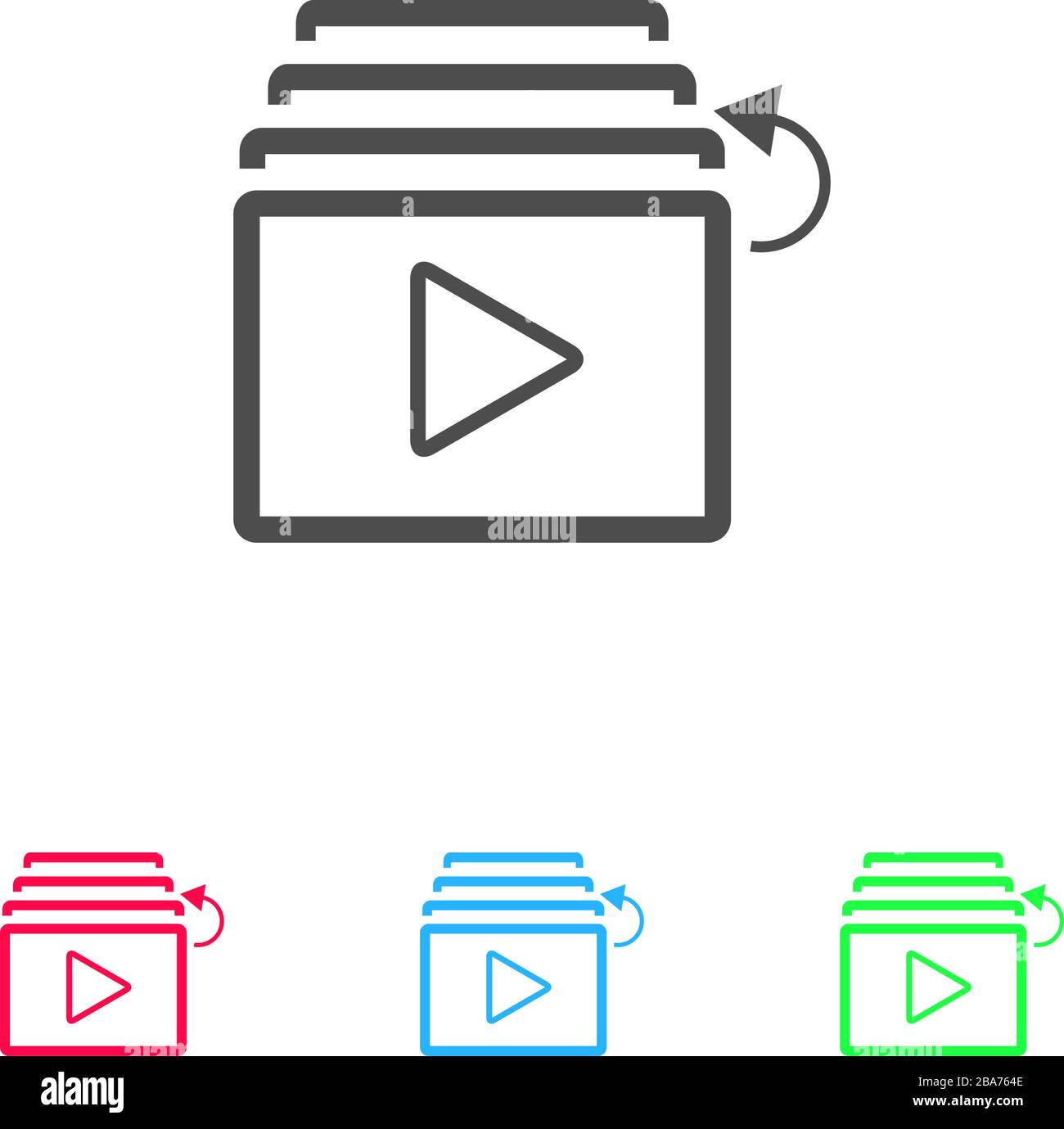 Playlist icon flat. Color pictogram on white background. Vector ...