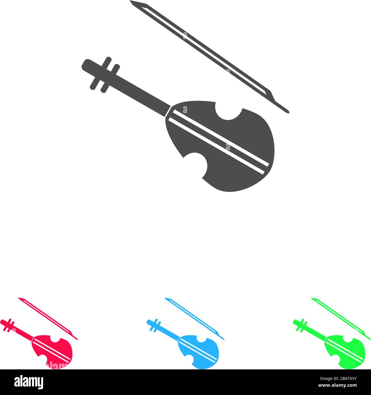 Violin icon flat. Color pictogram on white background. Vector ...