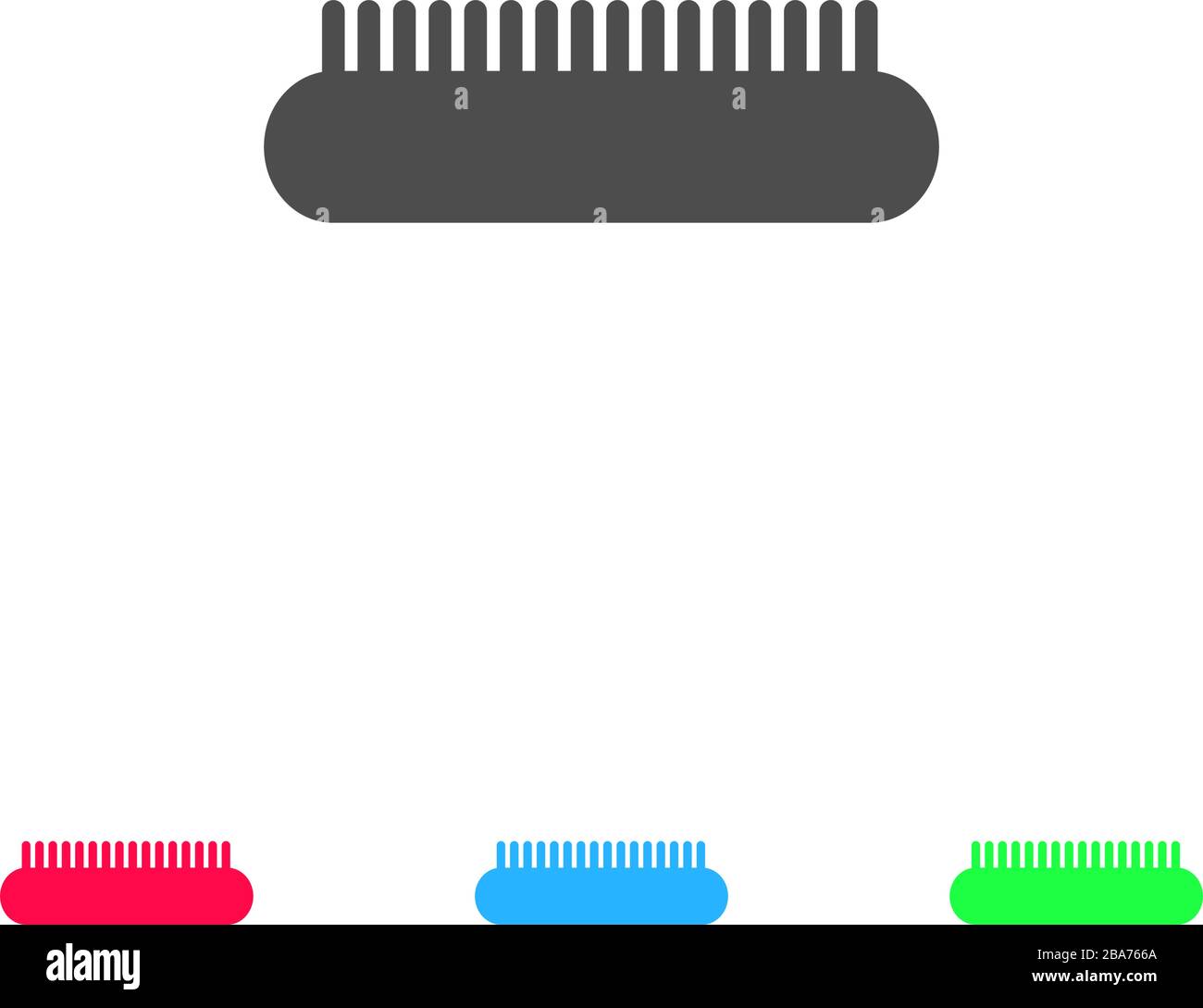 Comb icon flat. Color pictogram on white background. Vector ...