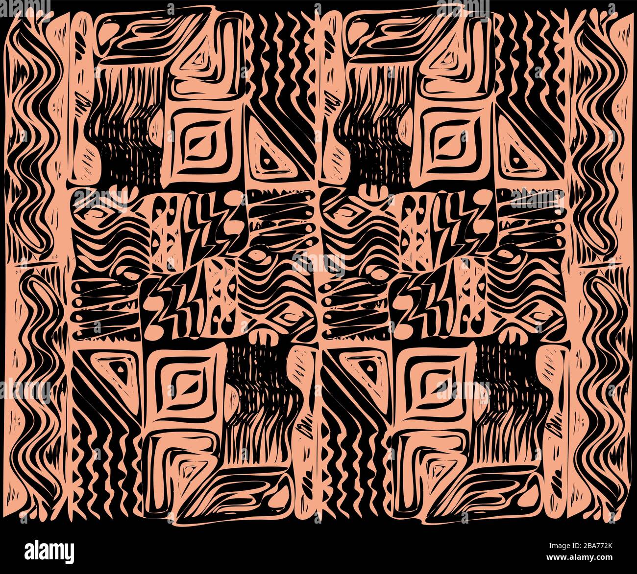 African tribal aborigines beige ornament. Geometric patterns. Vector ...