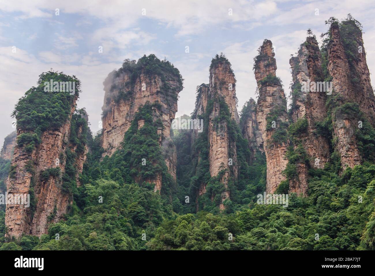 Beautiful view of natural quartz sandstone pillar of Zhangjiajie ...