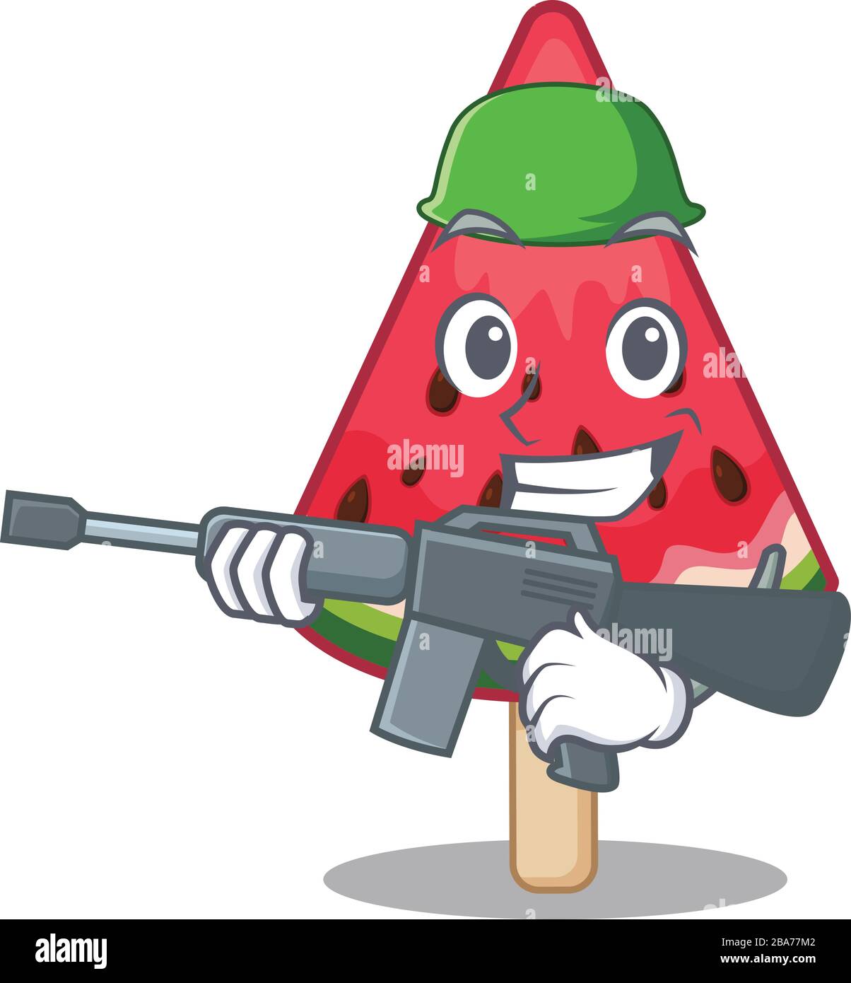 A picture of watermelon ice creamas an Army with machine gun Stock ...
