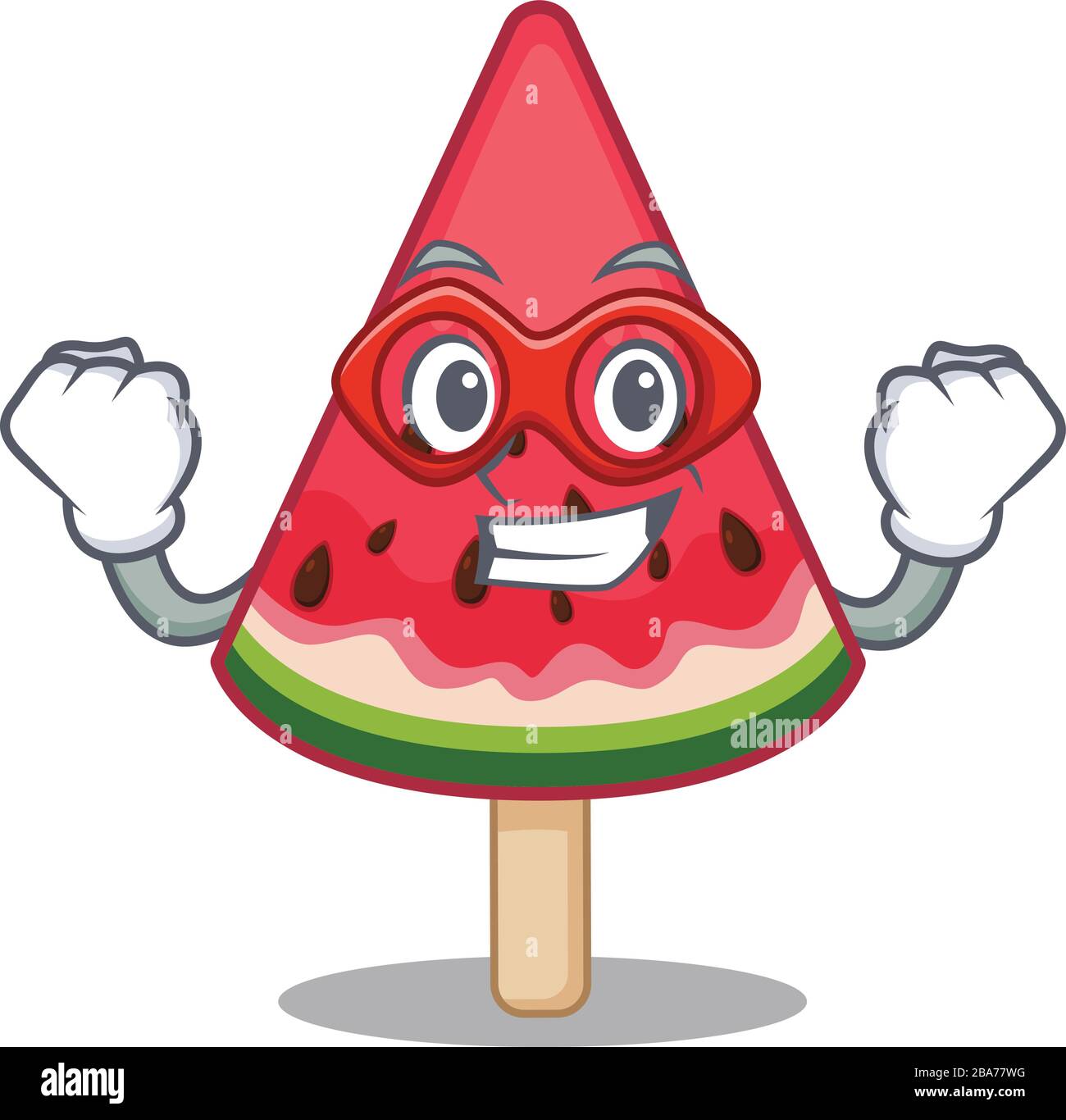 A picture of watermelon ice cream in a Super hero cartoon character ...