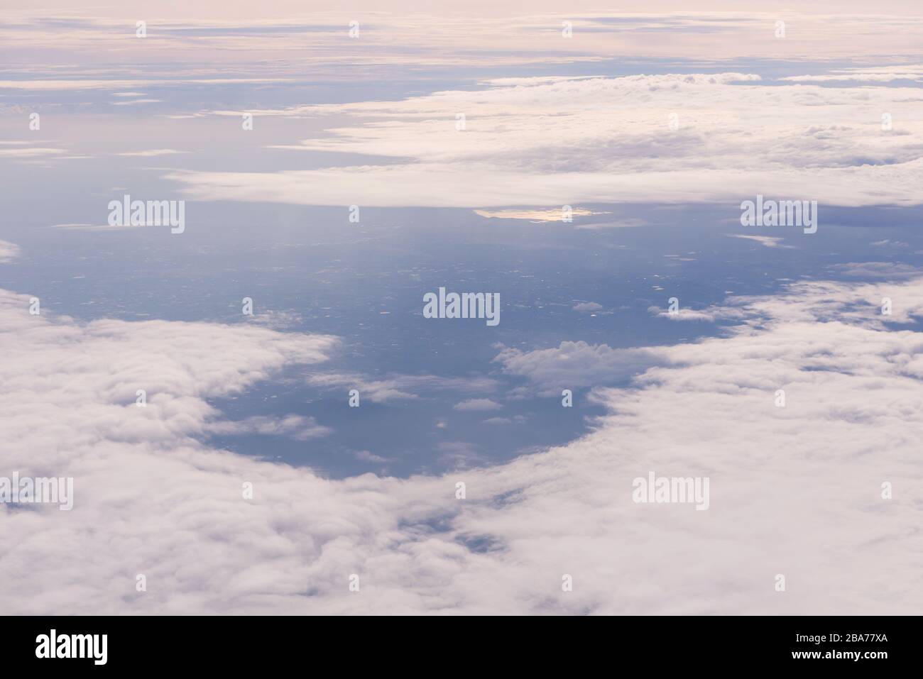 Blue sky and Clouds as seen through window of aircraft Stock Photo - Alamy