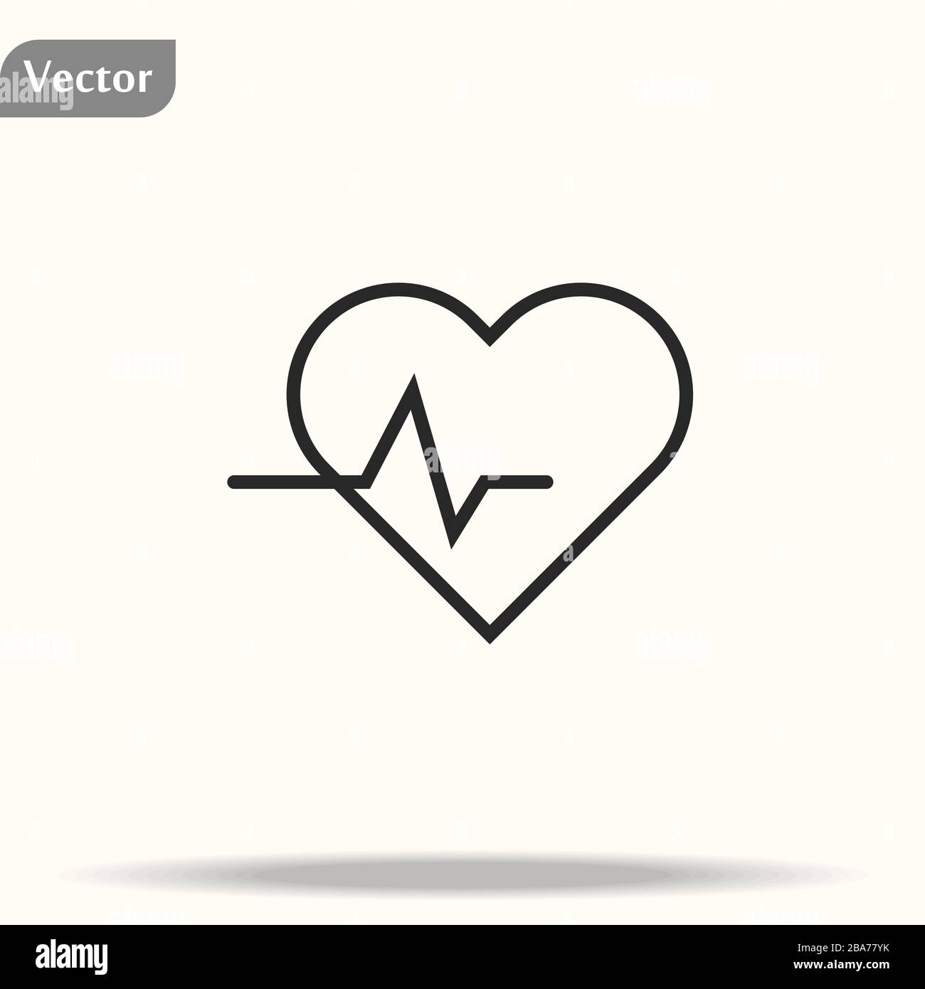 Heart line icon. High quality black outline logo for web site design ...