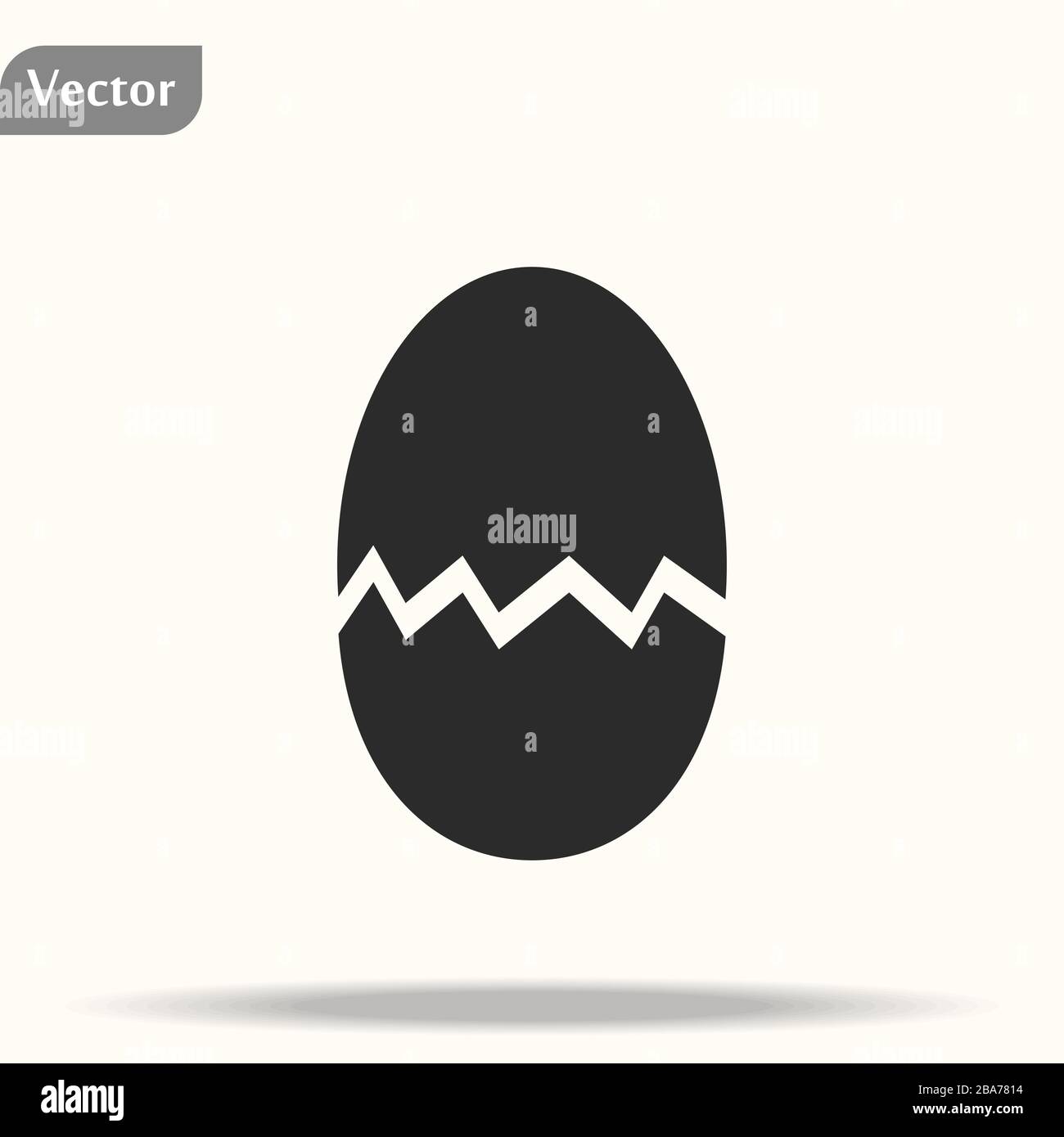 Broken egg icon in trendy isolated on grey background. Vector ...