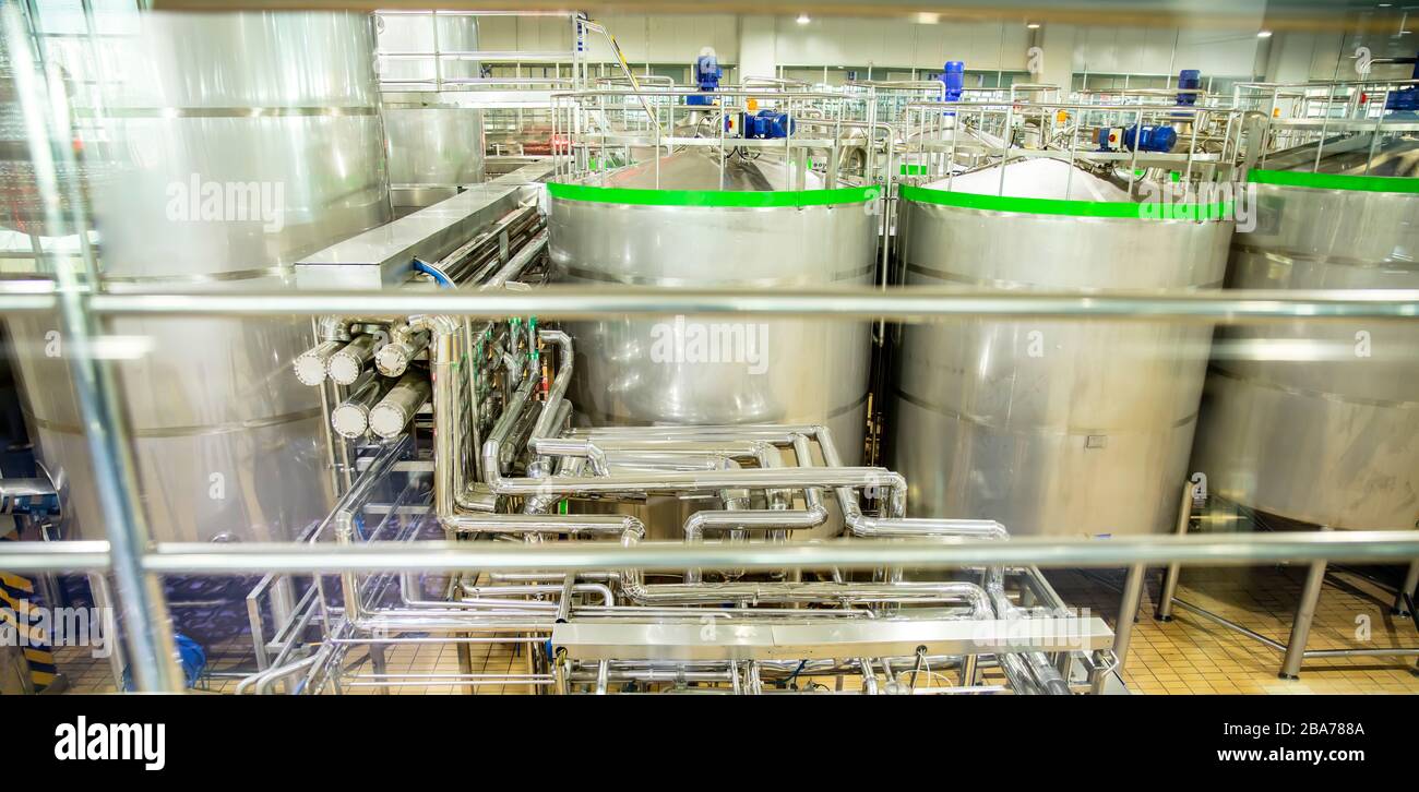 Dairy production workshop and equipment Stock Photo - Alamy