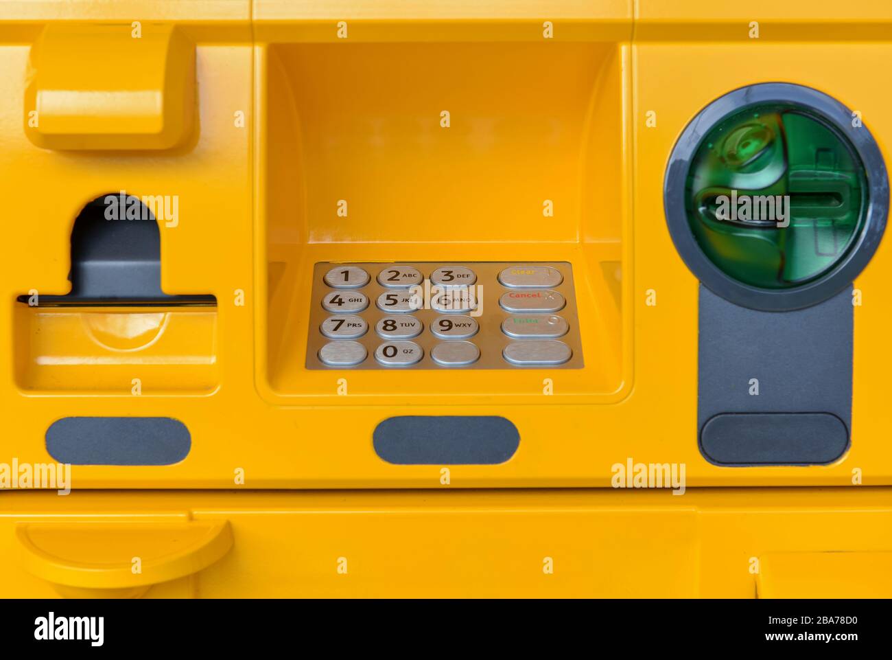 ATM bank cash machine built into wall Stock Photo - Alamy