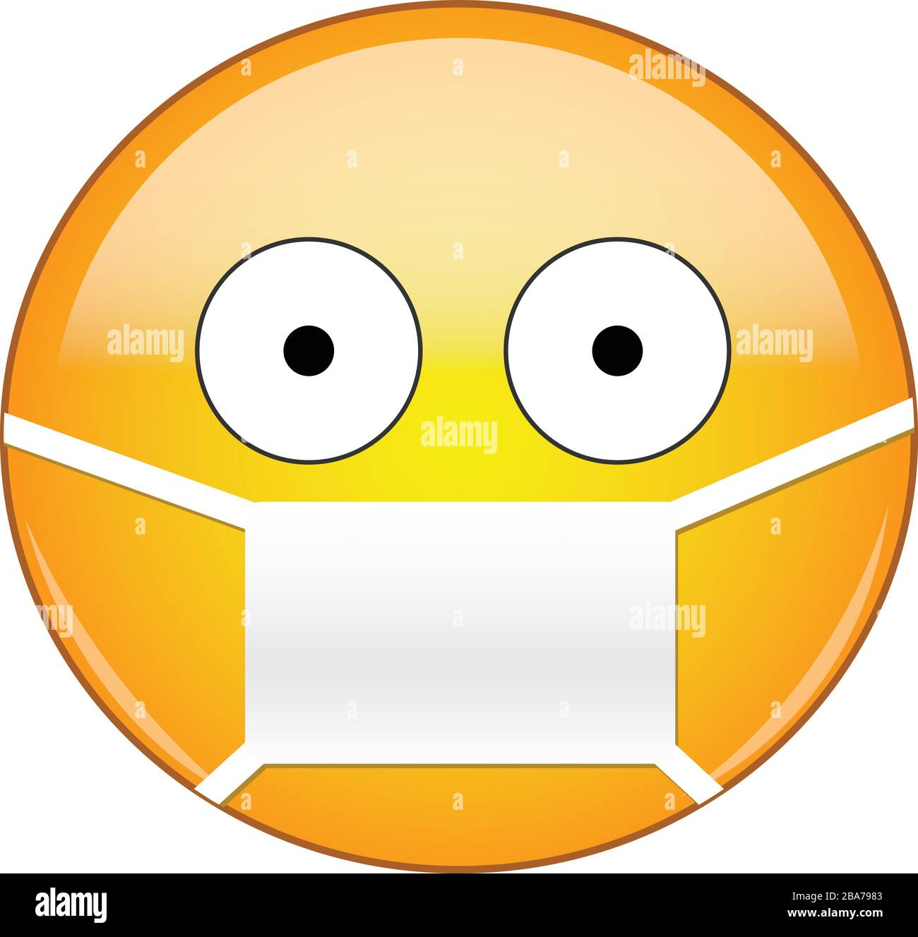 Sick emoticon wearing a medical mask. Yellow emoji wearing a medical ...