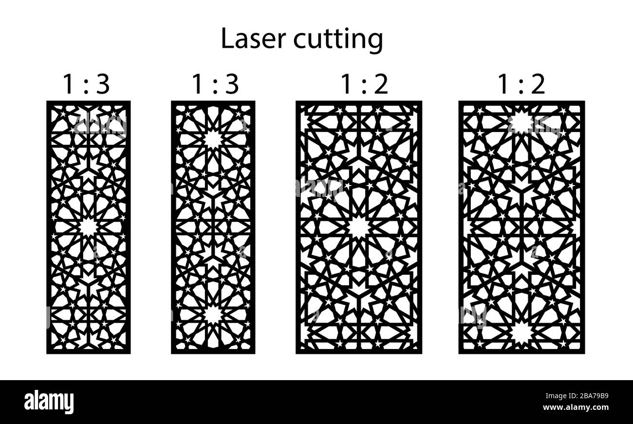 Set of decorative vector panels for laser cutting Stock Vector Image ...
