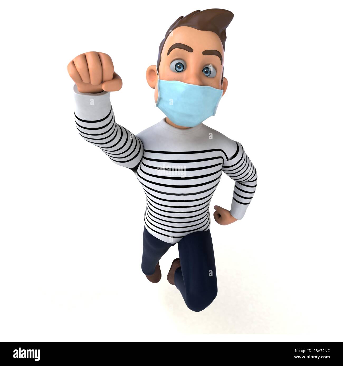 3D illustration of a cartoon character with a mask Stock Photo - Alamy