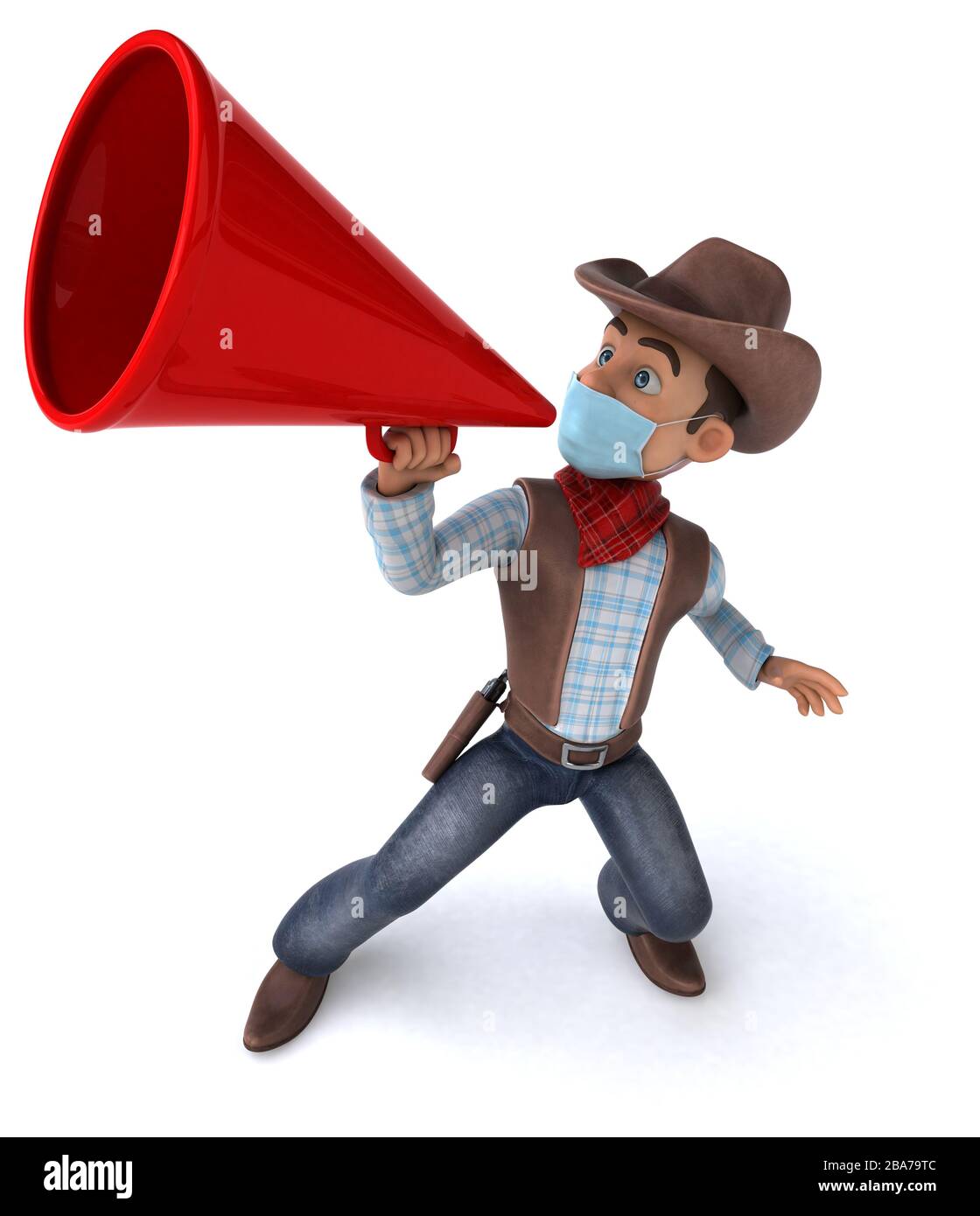 3D illustration of a cartoon character with a mask Stock Photo - Alamy