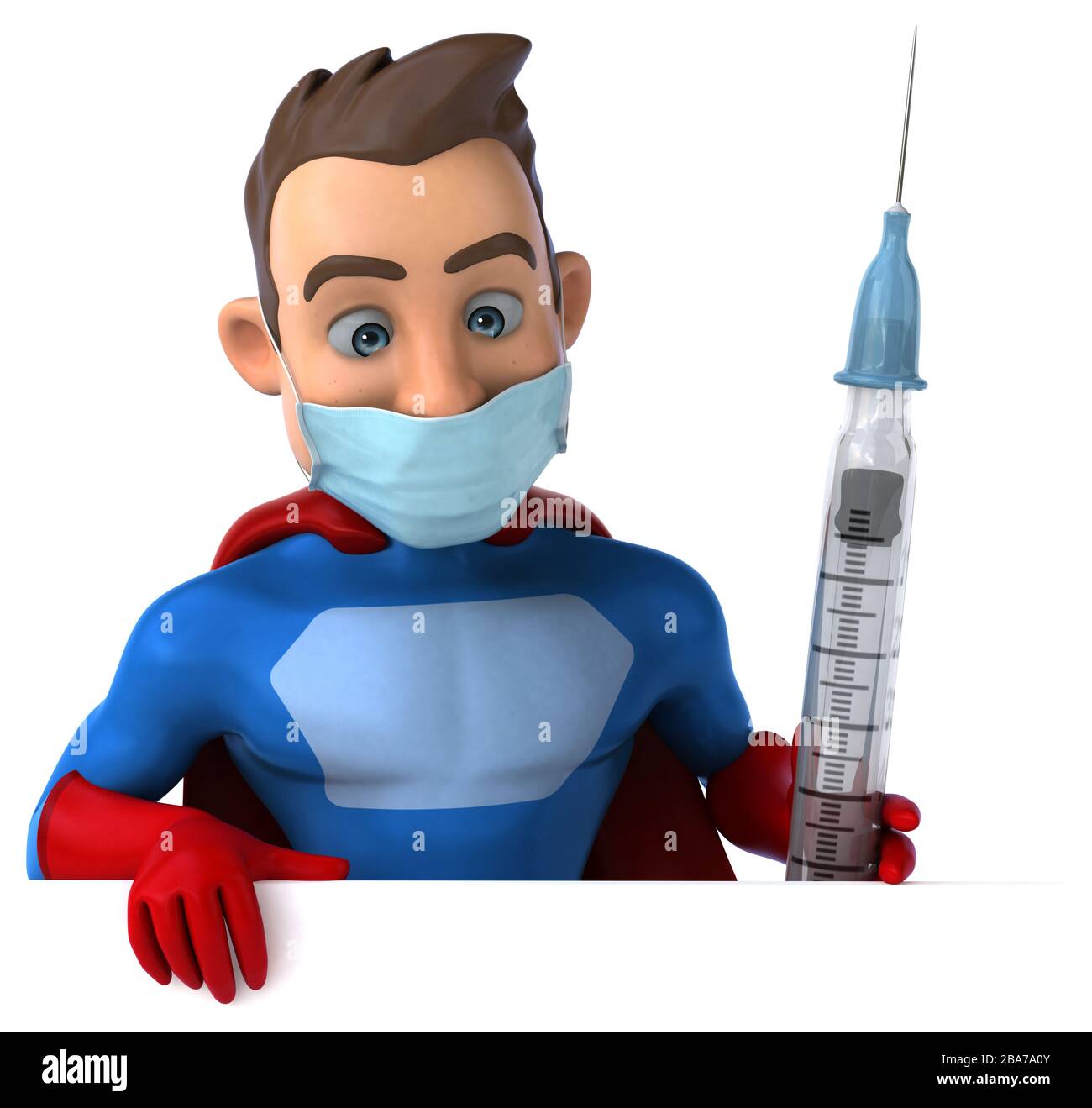 3D illustration of a cartoon character with a mask Stock Photo - Alamy