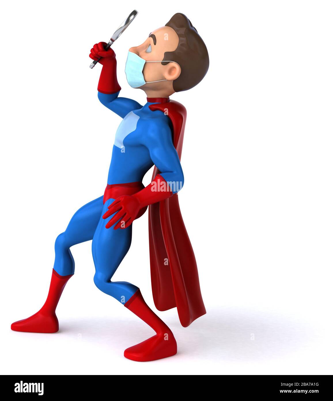 3D illustration of a cartoon character with a mask Stock Photo - Alamy