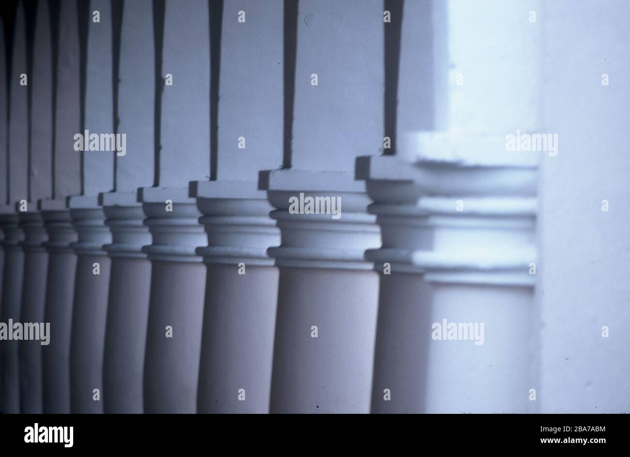 White columns of a building in Mexico Stock Photo - Alamy