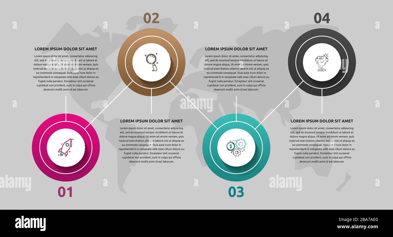 Vector template circle infographics. Business concept with 4 options ...