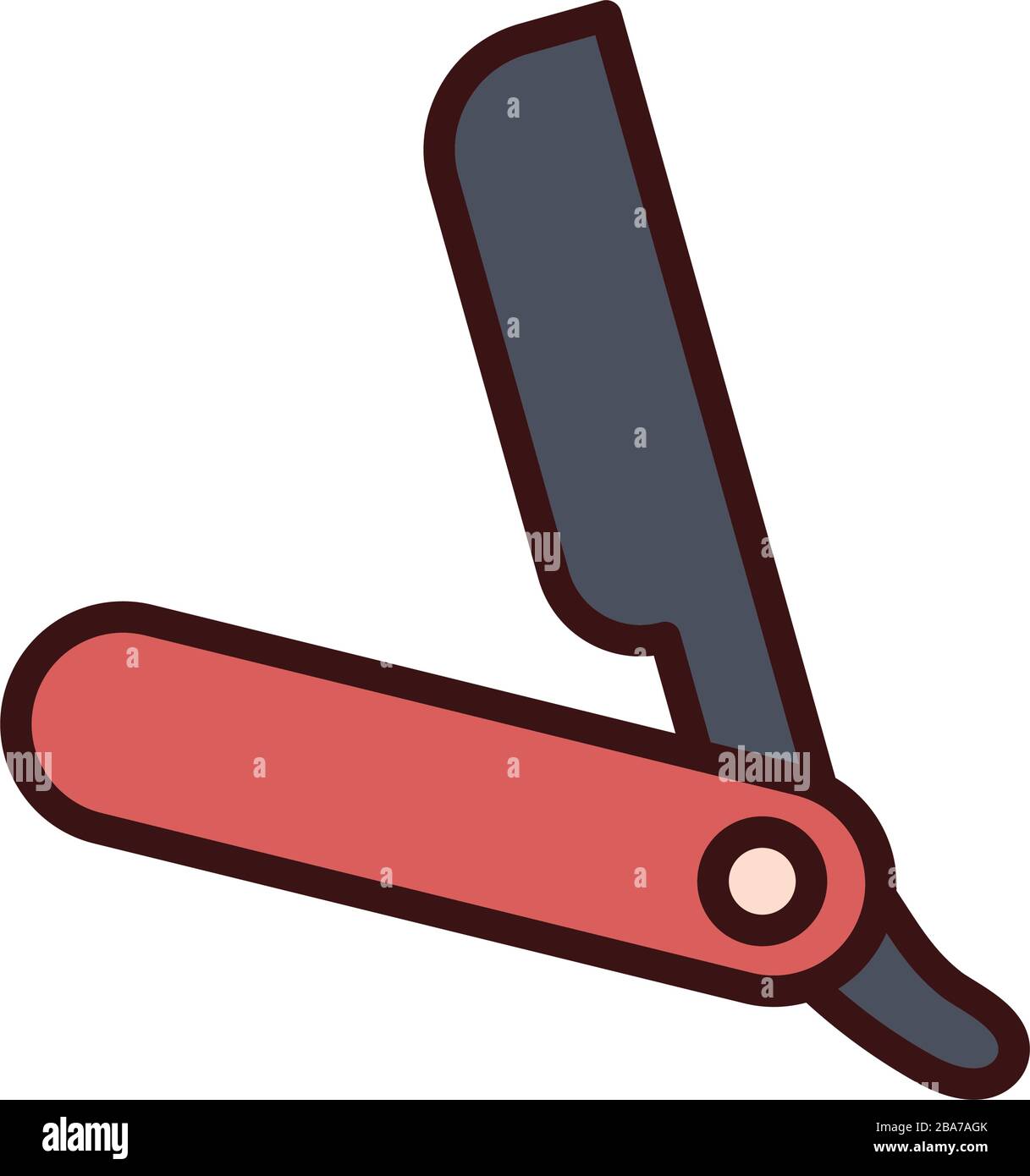 barber razor line and fill icon Stock Vector Image & Art - Alamy