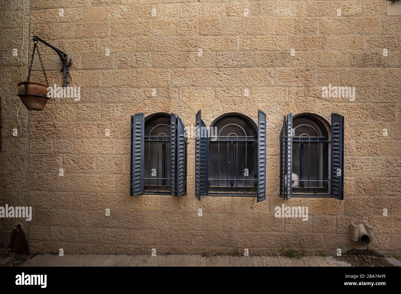 tree open windows in an Old City Jerusalem, Israel Stock Photo - Alamy