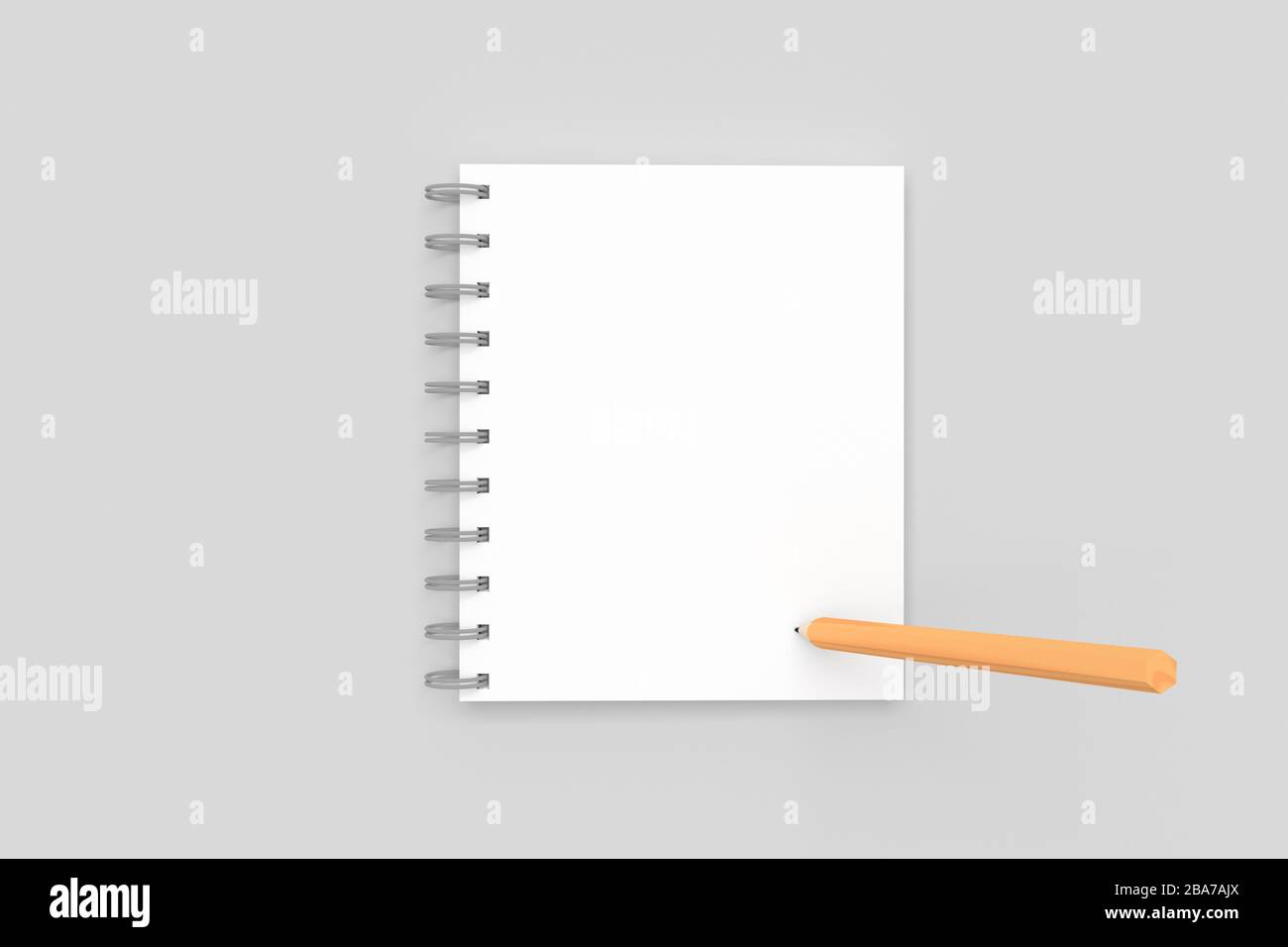 3d rendering of blank empty notebook mock up template with pencil, copy ...
