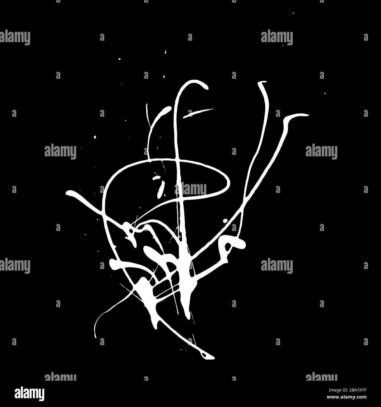 Calligraphic splash acrylic spot. Artistic and aesthetic, exquisite ...