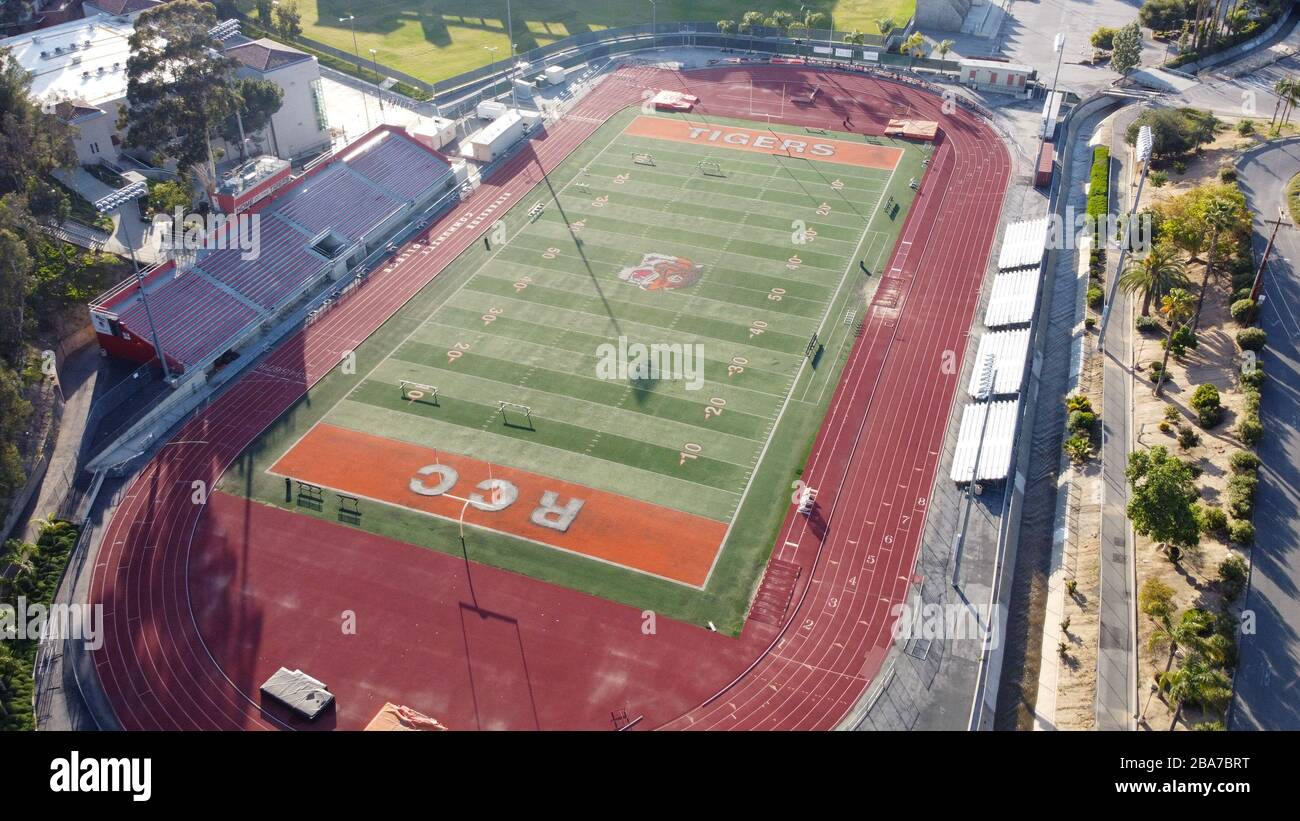 General overall aerial view of track at Wheelock Stadium on the campus ...