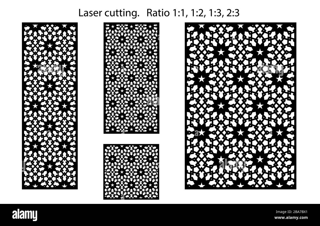 Set of decorative vector panels for laser cutting Stock Vector Image ...