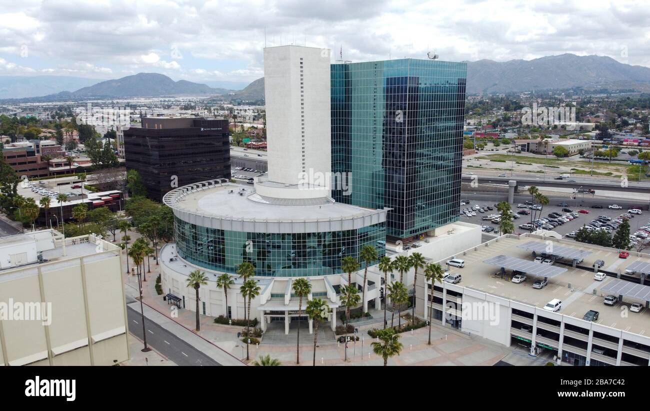General overall aerial view of the Riverside County Administrative ...