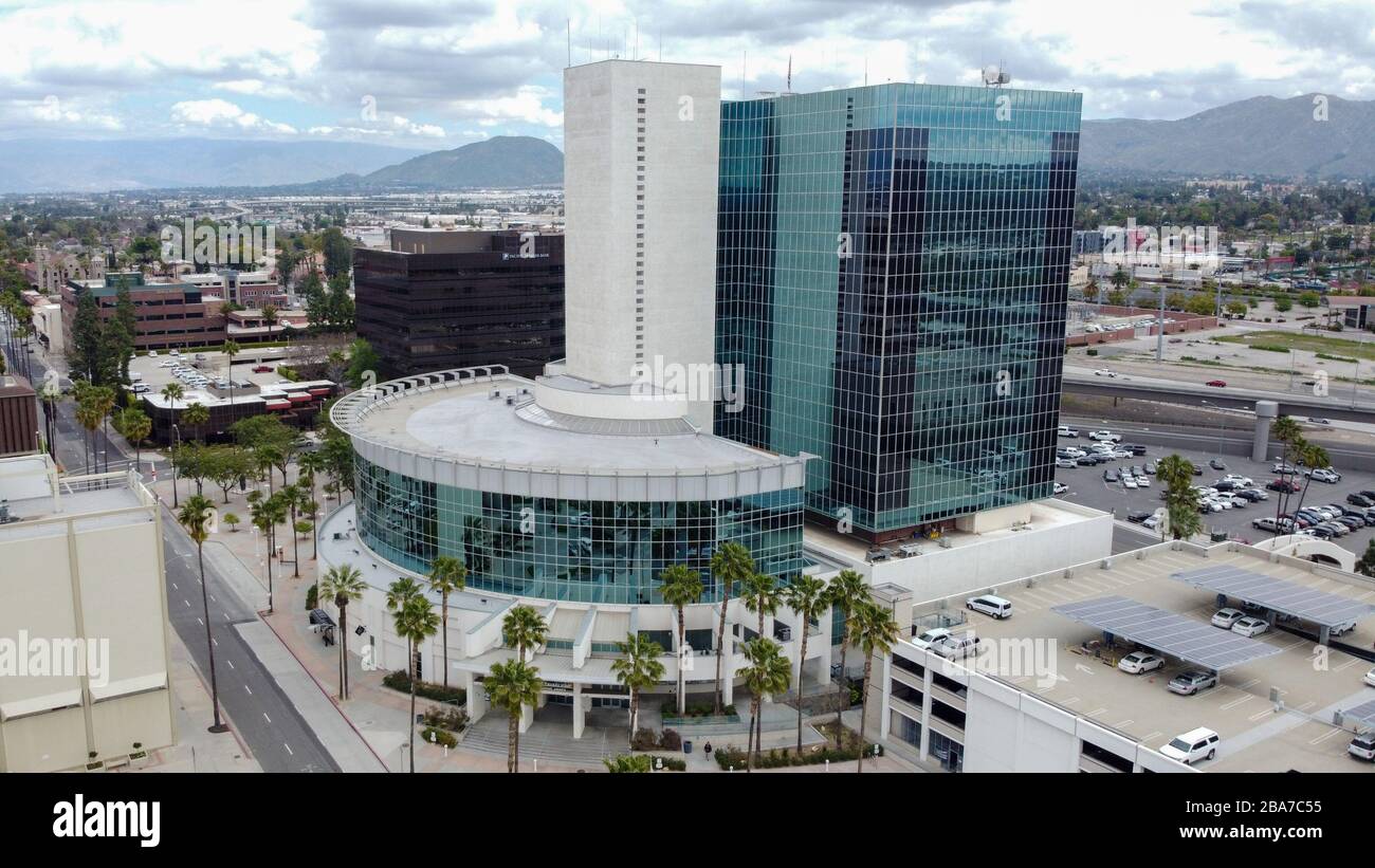 General overall aerial view of the Riverside County Administrative ...