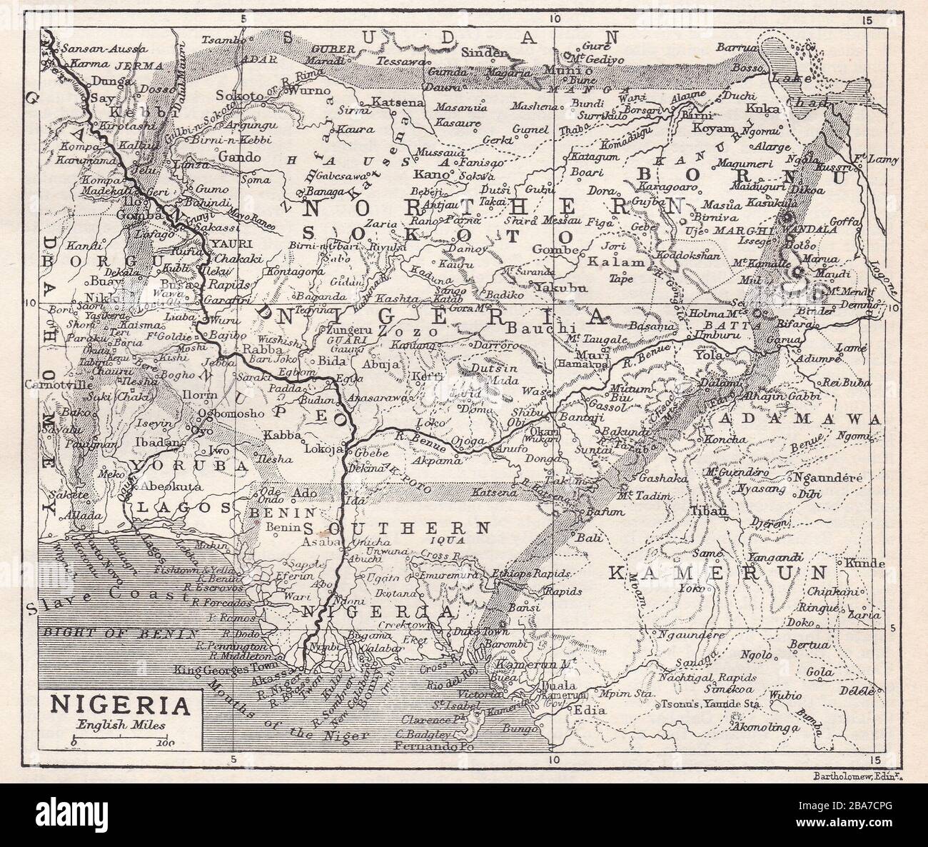 Vintage map of Nigeria 1900s Stock Photo - Alamy