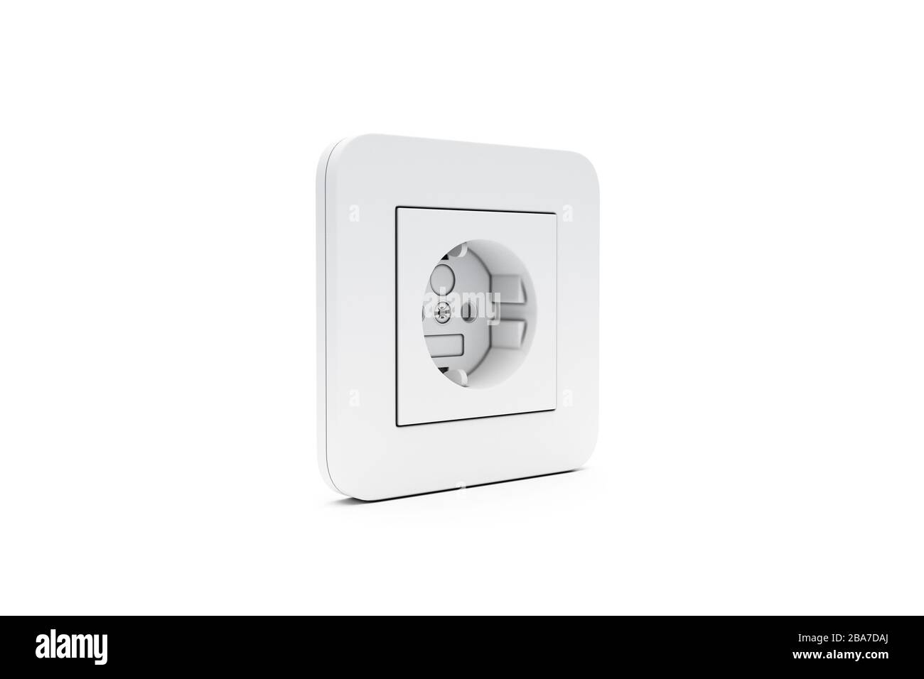 3d rendering, front view of plug electric, isolated on white background ...
