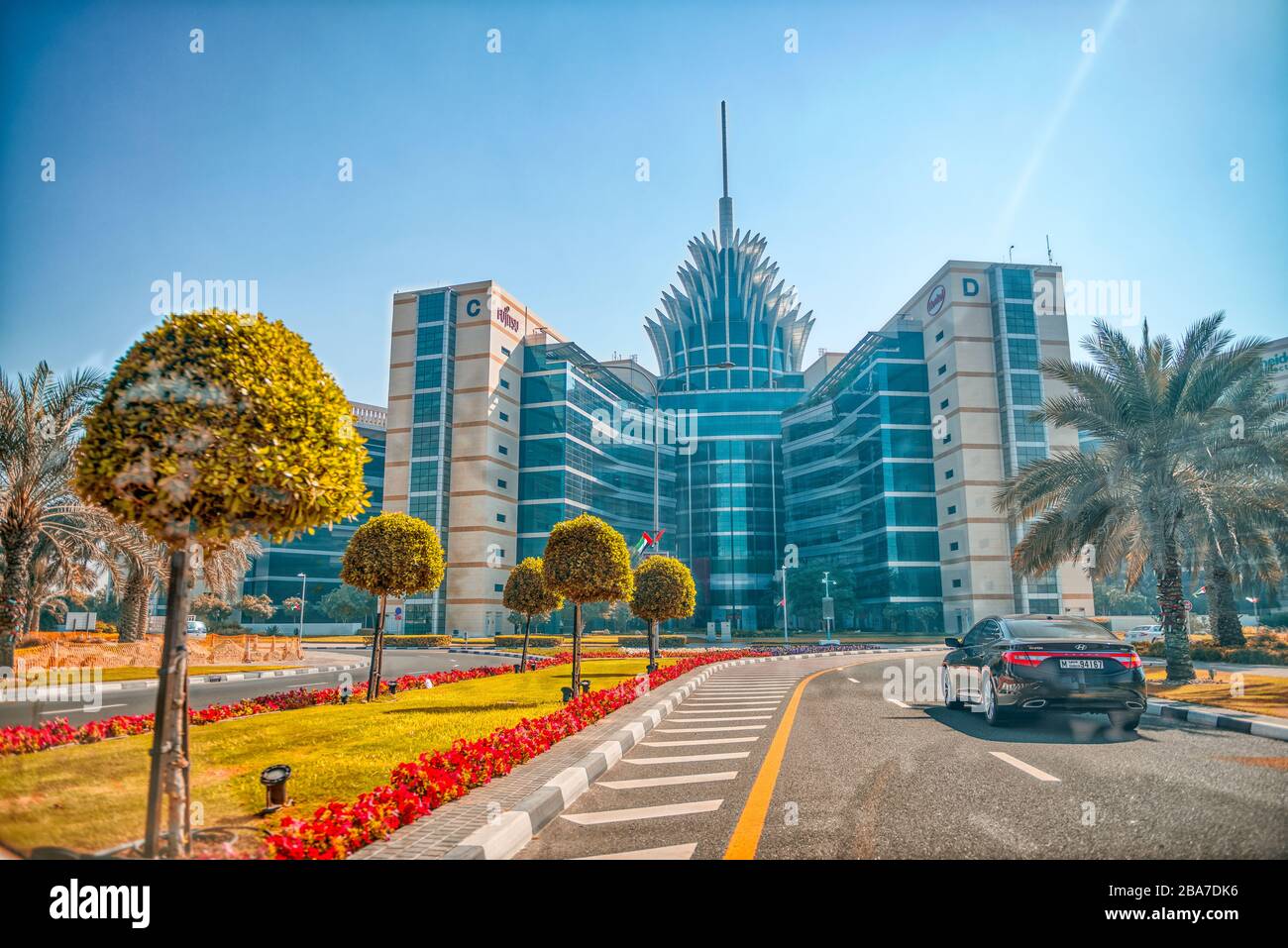 DUBAI, UAE - DECEMBER 6, 2016: Silicon Oasis buildings on a sunny day ...