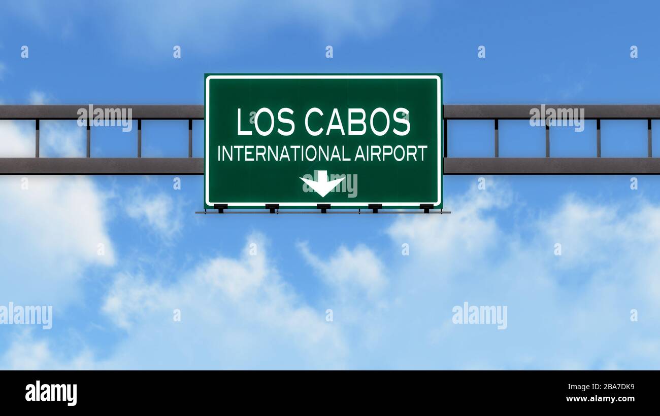 Los Cabos Mexico Airport Highway Road Sign 3D Illustration Stock Photo ...