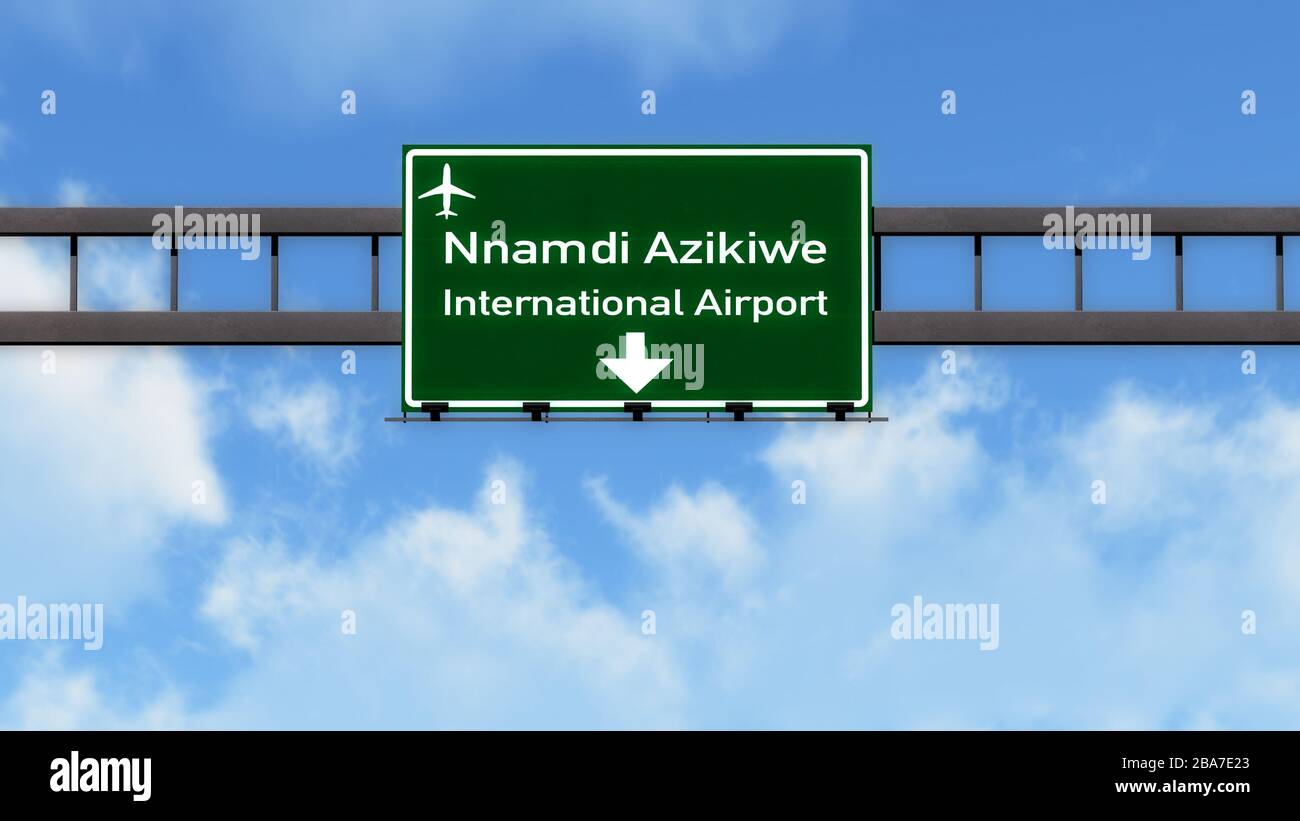 Abuja Nigeria Airport Highway Road Sign 3D Illustration Stock Photo - Alamy