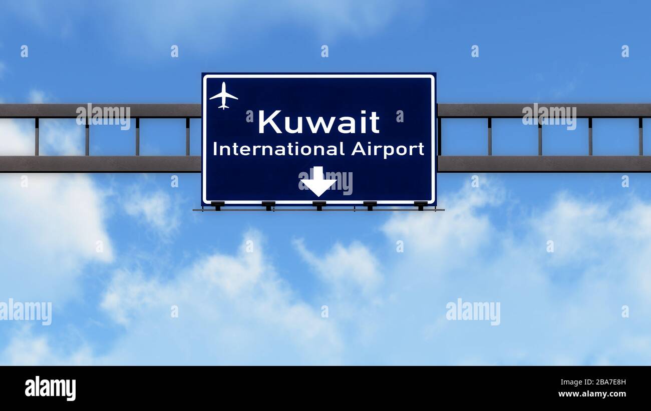 Kuwait city airport road sign hi-res stock photography and images - Alamy