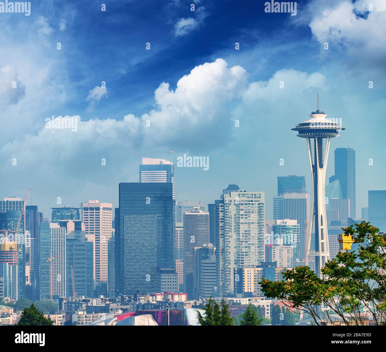 Aerial view of Seattle skyline, Washington - USA Stock Photo - Alamy
