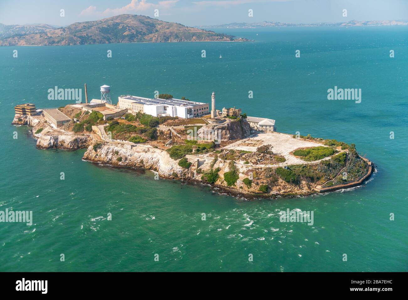 Aerial view alcatraz bay bridge hi-res stock photography and images - Alamy