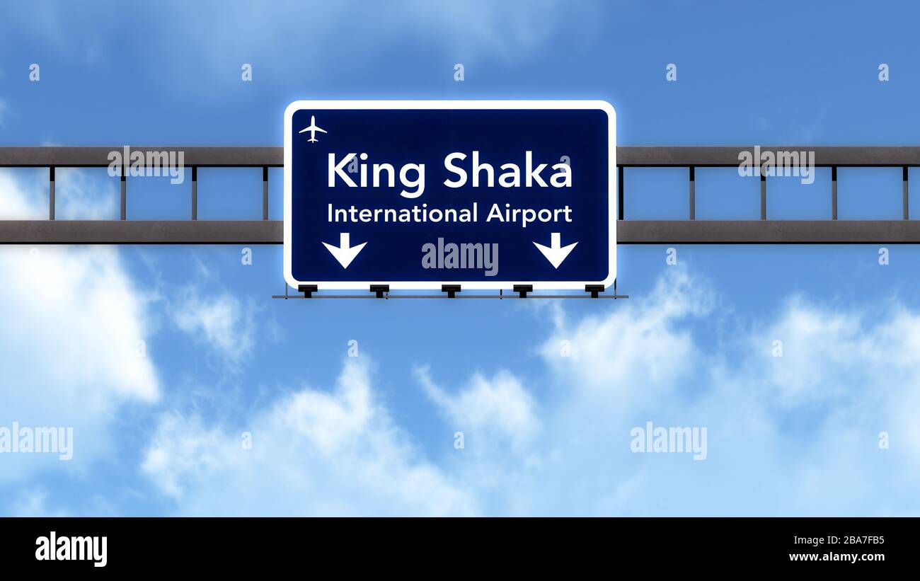 Durban South Africa Airport Highway Road Sign 3D Illustration Stock ...