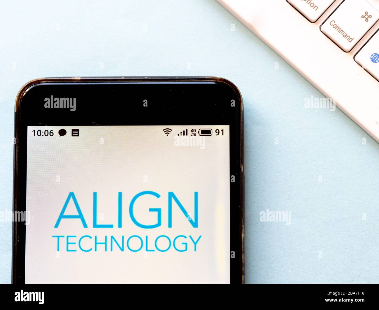 In this photo illustration Algin Technology logo is seen displayed on a ...