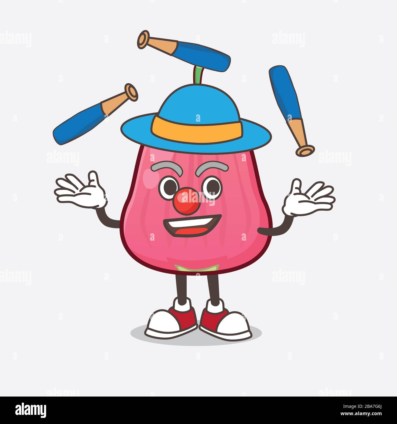 A picture of Java Apple cartoon mascot character play Juggling Stock ...