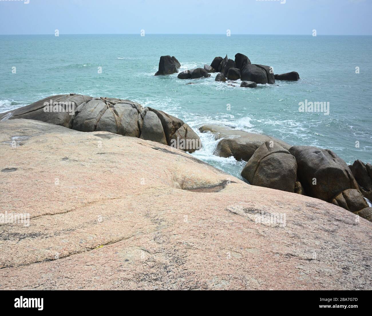 Beautiful shot of the sea with rocks at the Koh Samui, Thailand Stock ...