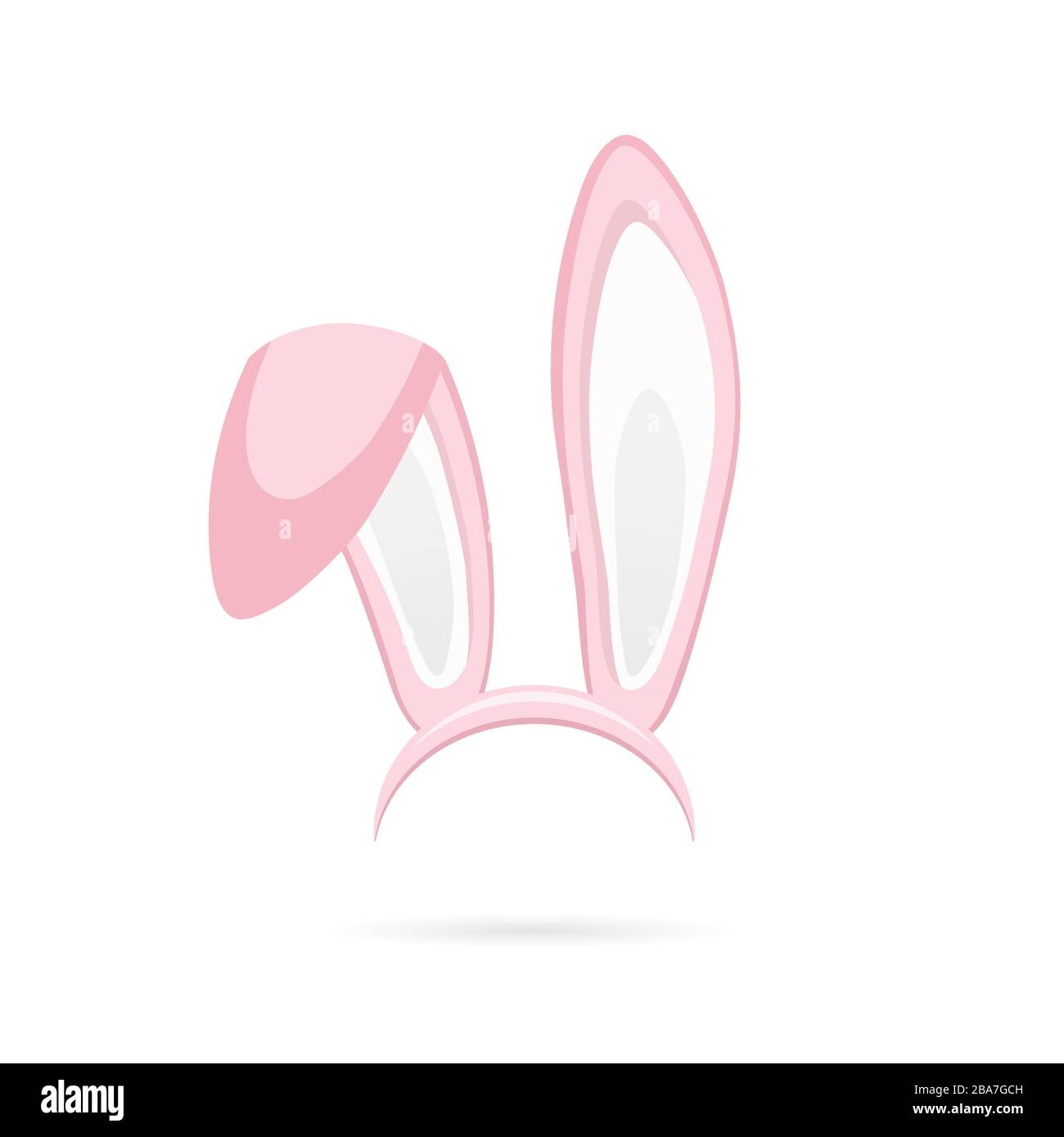 Easter bunny pink ears isolated on white background. Cartoon cute ...