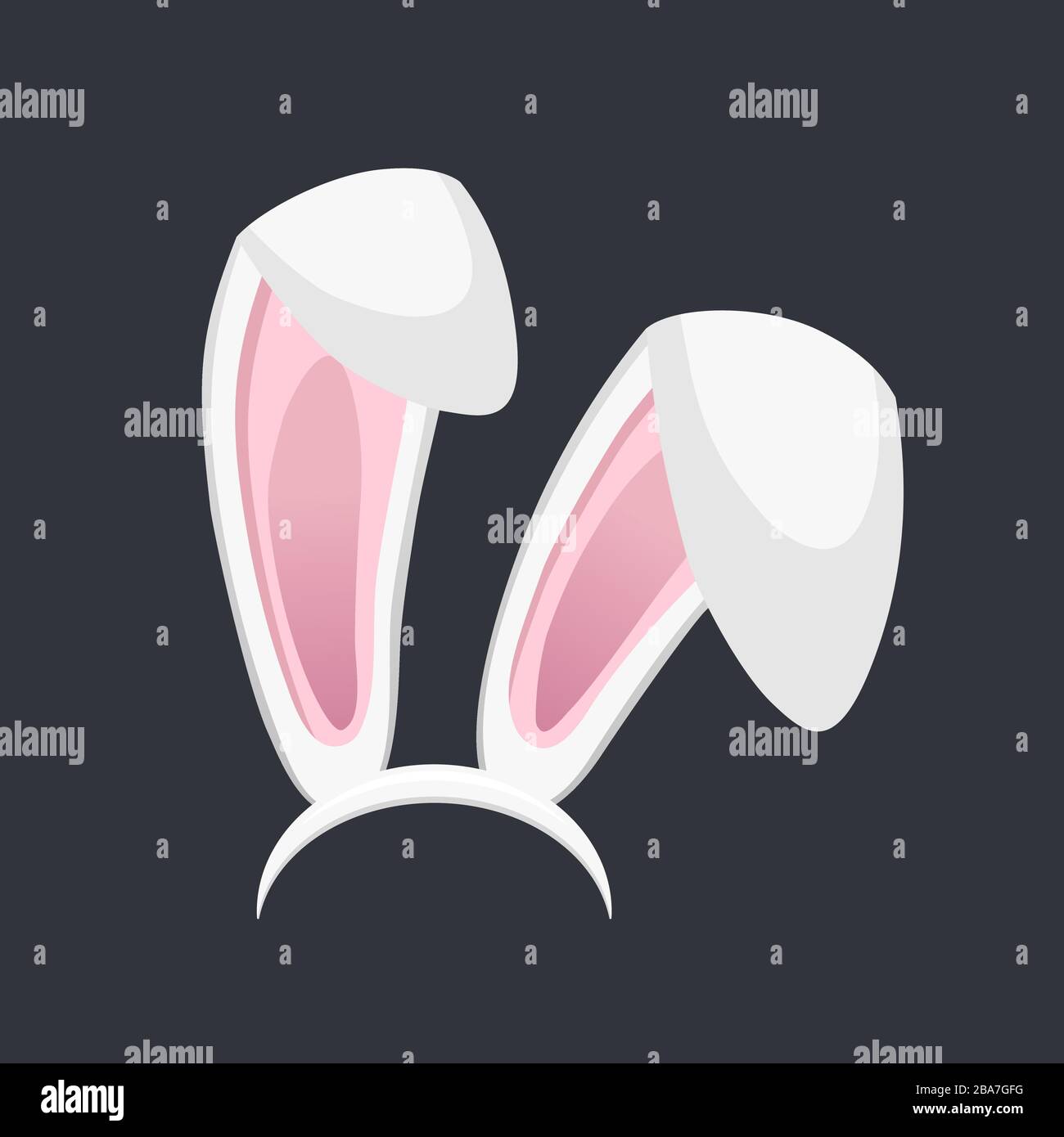 Easter bunny ears isolated. Cartoon cute rabbit Headband for poster ...