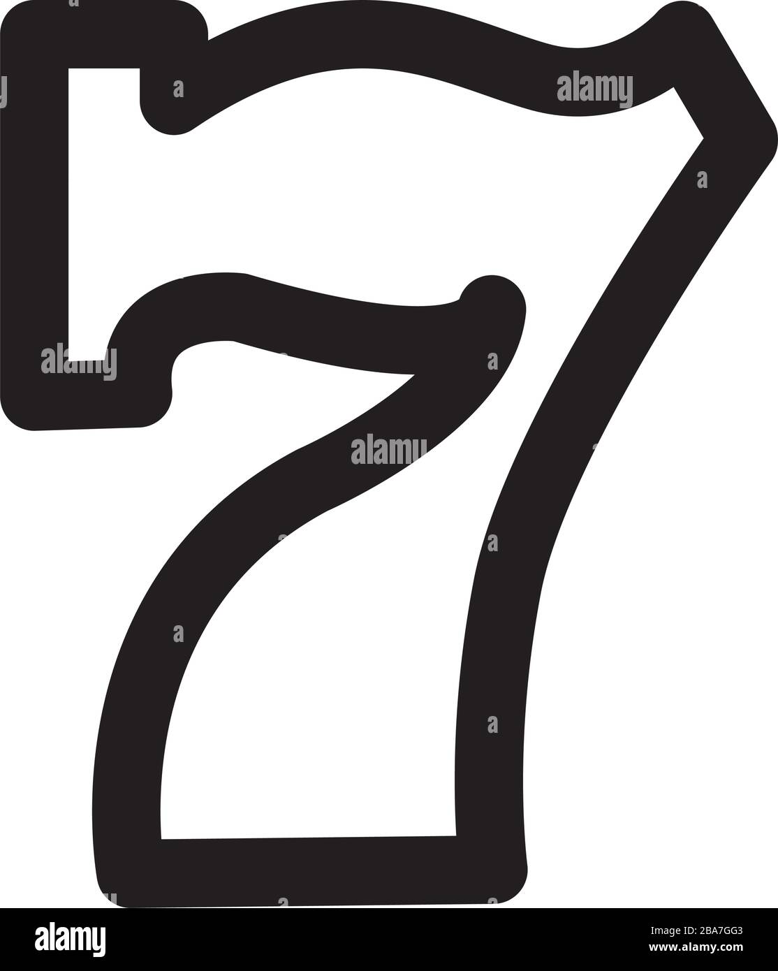 seven number figure line style icon Stock Vector Image & Art - Alamy