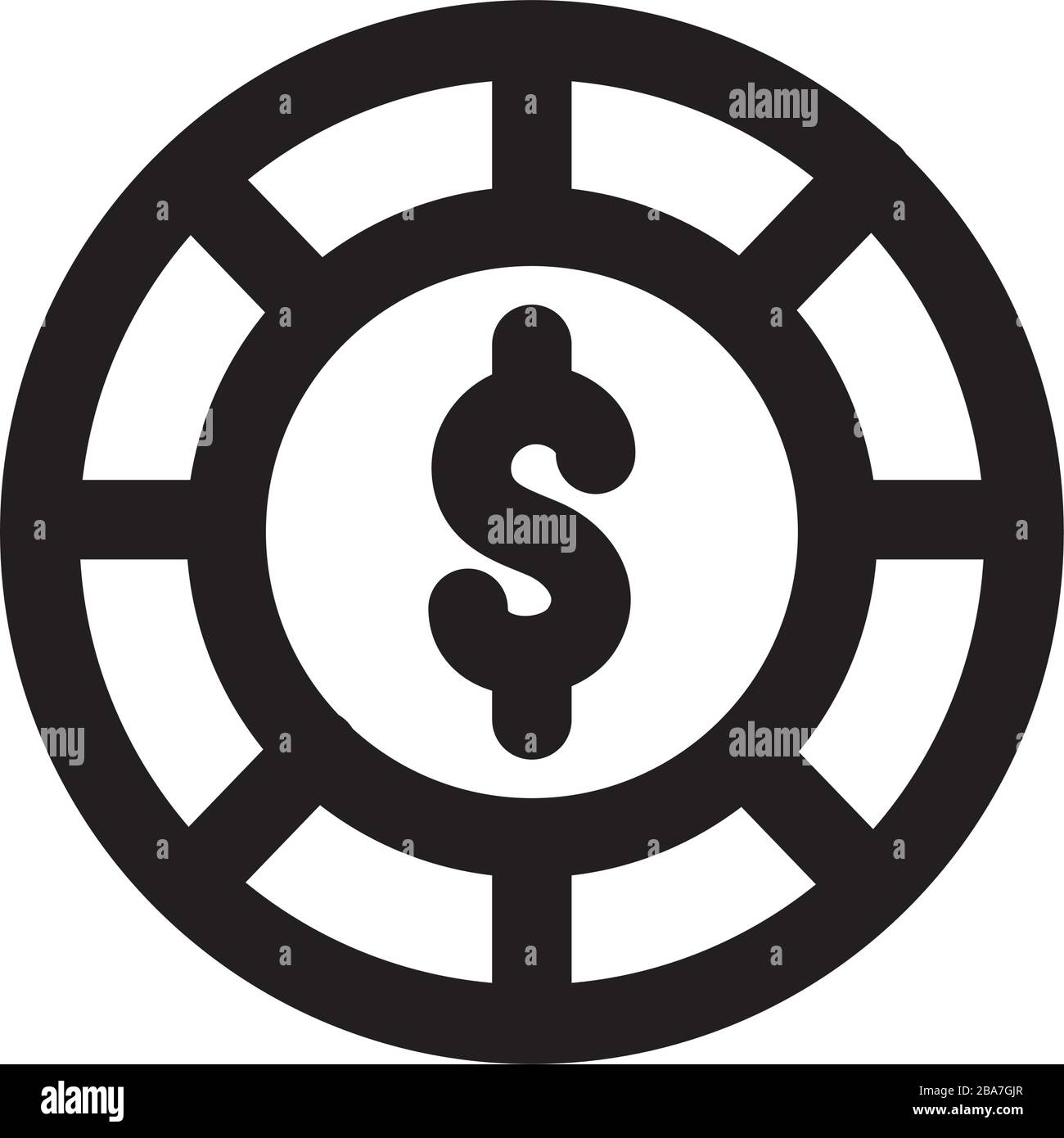 casino chips with dollar symbol line style icon Stock Vector Image ...