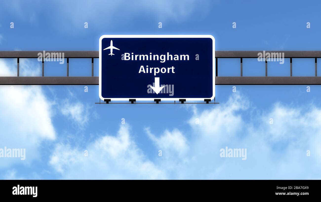Birmingham England United Kingdom Airport Highway Road Sign 3D ...