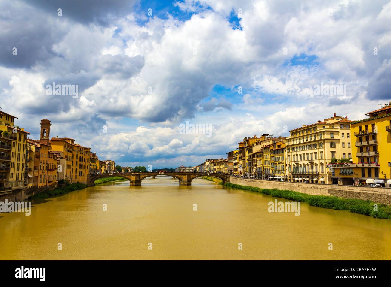 Riverside historic buildings of the Arno river Florence,Tuscany,Italy ...