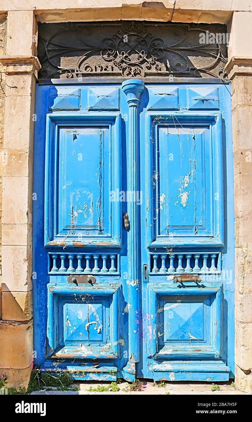 Doors wooden blue cyprus hi-res stock photography and images - Alamy