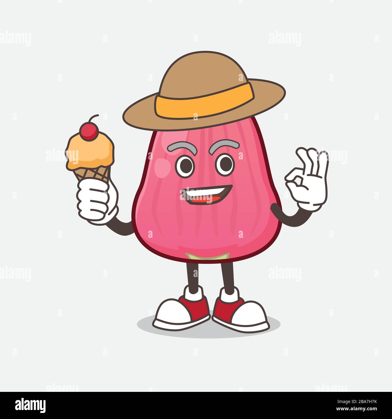 Pink Java Apple Mascot Character Vector Illustration Stock Vector Image ...